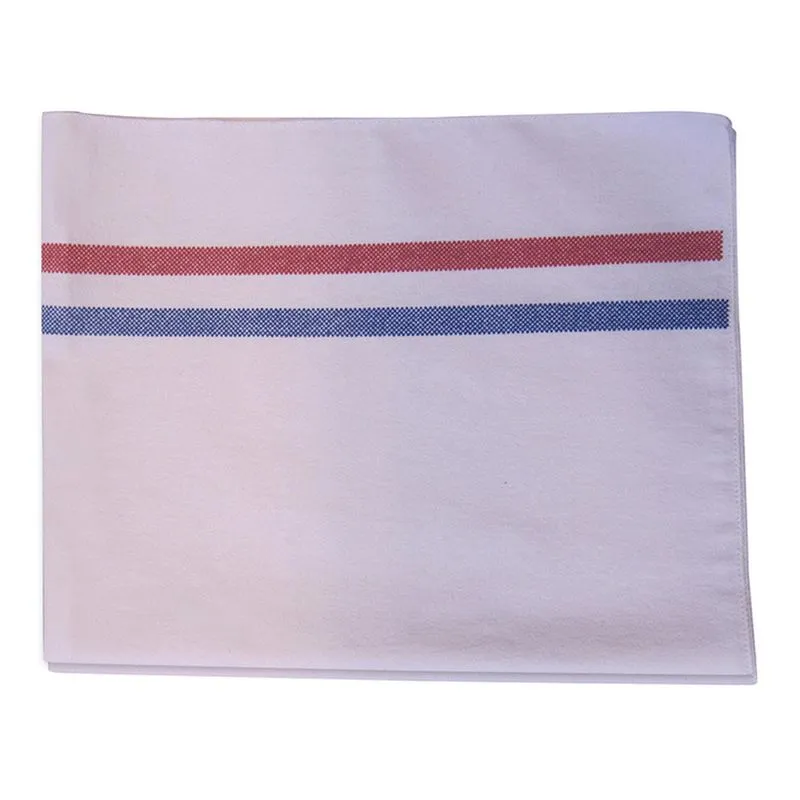 REPASADOR | BLANCO CON RAYA AZUL Y ROJO - Limpos
