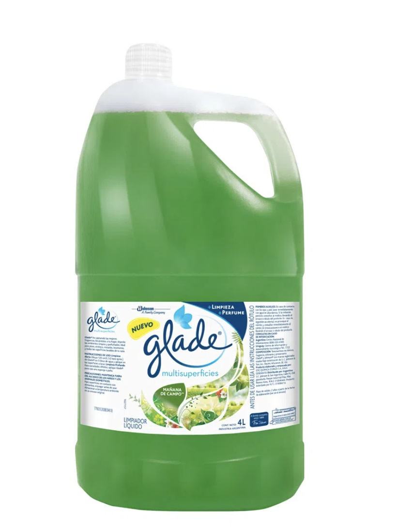 DESODORANTE GLADE | LIMPIADOR PARA PISOS EN BIDÓN POR 4 LITROS - MAÑANA ...